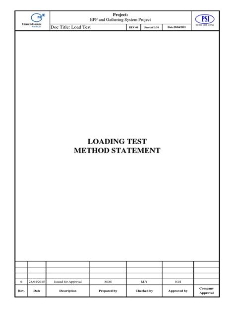Loading Test Method Statement Final Pdf Crane Machine Risk