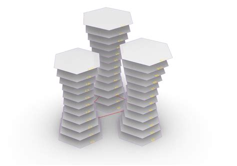 List Stories For Three Towers In Grasshopper And Connect Between Floors