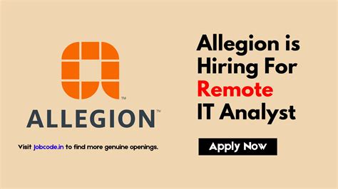 Entry Level It Analyst 2025 Remote Job Opportunity With Allegion Jobcode