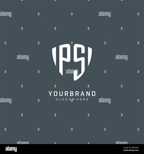 Initials Ps Logo Shield Guard Shape Creative Logo Design Concept Vector Graphic Stock Vector