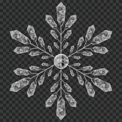Premium Vector Big Translucent Crystal Snowflake In Gray Colors On