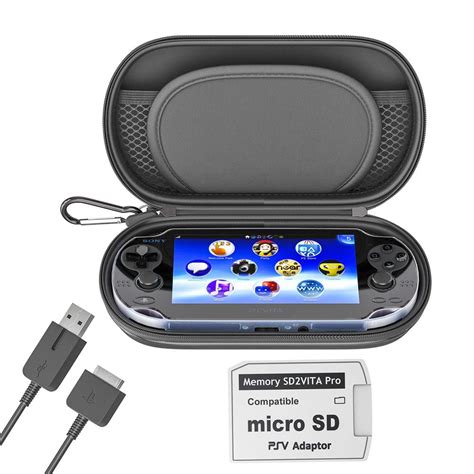 Skywin Kit For Psvita Case Ps Vita Case Charging Cable And Micro Sd Memory Card Adapter