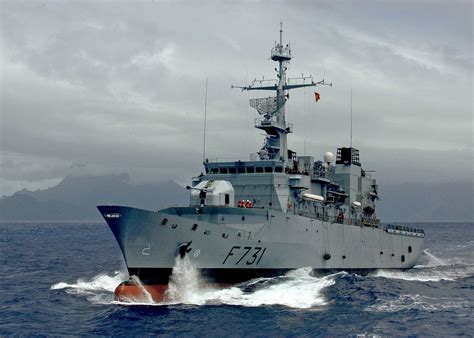 French Navy Floreal Class Surveillance Frigate Prairial With Her