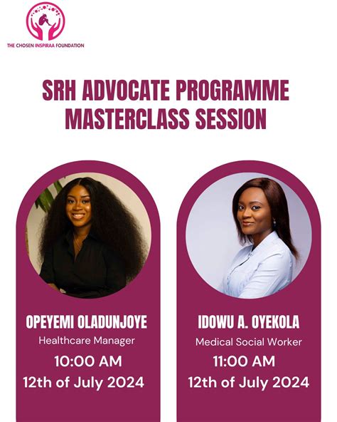 Join Us For Srh Master Class Tomorrow The Chosen Inspiraa Foundation