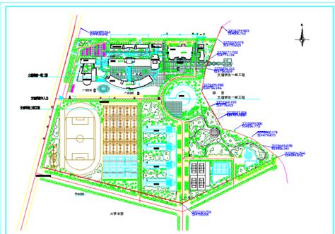 某地小型大学总平面规划建筑cad图 小区规划 土木在线