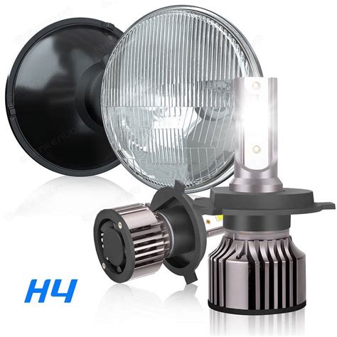 7inch Round Led Headlights H4 White Bulbs Hilo Beam For Mack R Series