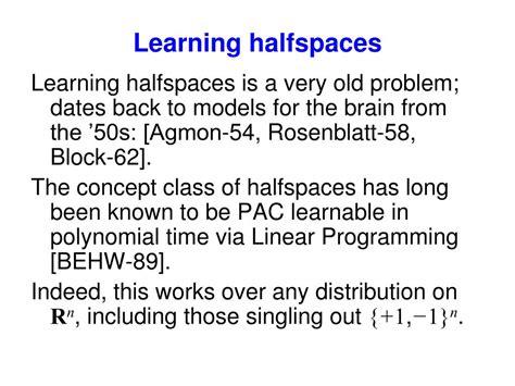 Ppt Learning Intersections And Thresholds Of Halfspaces Powerpoint Presentation Id3035964