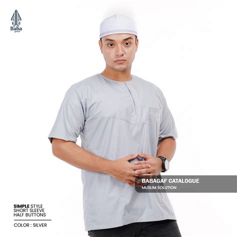 Jual Baju Koko Mesir Babagaf Pria Fashion Muslim Lengan Pendek Shopee