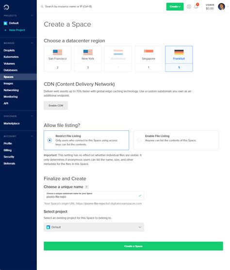 Setup Digital Ocean Spaces As File Repository Psono Documentation