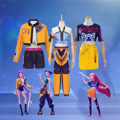 K Pop Demon Hunter Cosplay Kostym Rumi Mira Zoe Komplett Utrustning