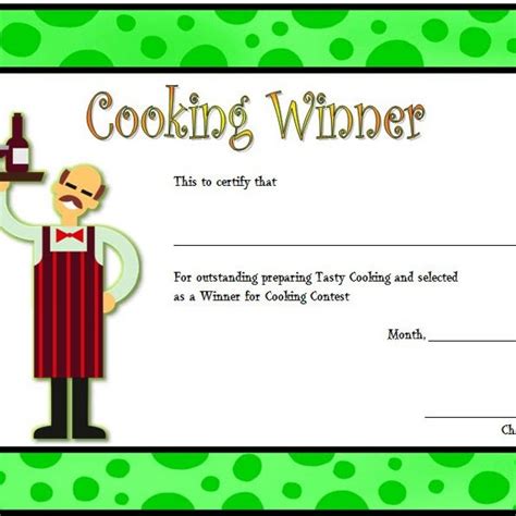 Cooking Competition Certificate Templates The 7 Best Ideas
