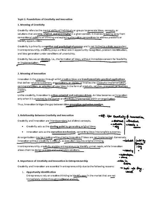 Unit 01 Notes Foundations Of Creativity And Innovation In