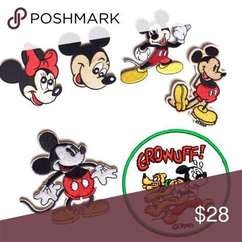 Mickey Mouse Patch Set Iron On Appliqué Disney Iron On Applique Disney Patches Disney Iron On