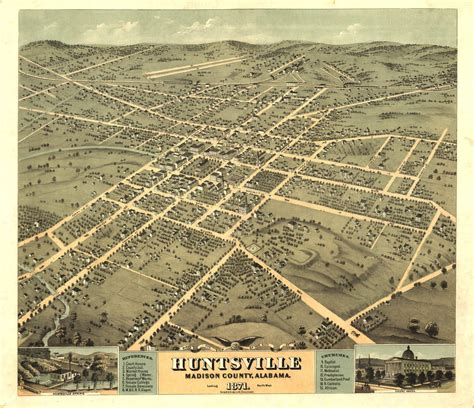 Historic Map Huntsville Al 1871 World Maps Online