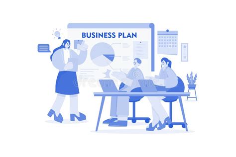 Business Woman Sharing Business Plan With Team Stock Vector