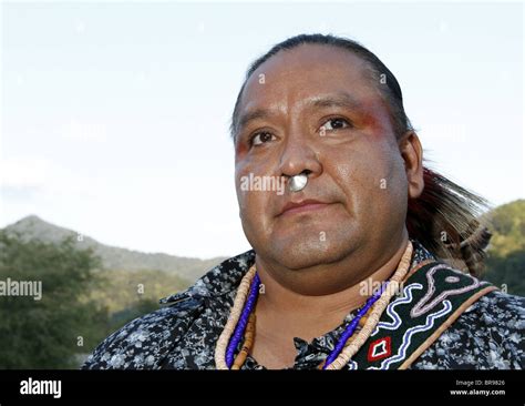 Headshot Of A Cherokee Man Member Of The Warriors Of Anikituhwa Group