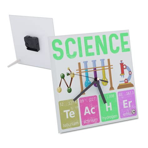 Science Teacher Square Glass Clock Epic Distribution