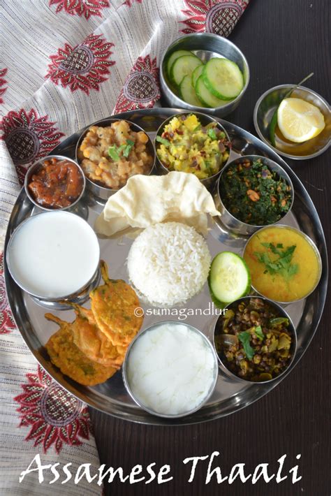 Veggie Platter A Simple Vegetarian Assamese Thaali ~ Mati Mahor Dali