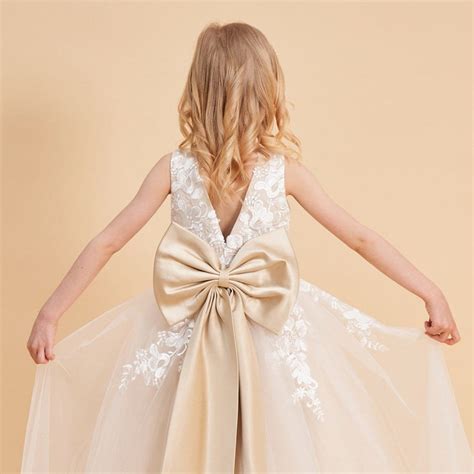 Gold Flower Girl Dress Etsy