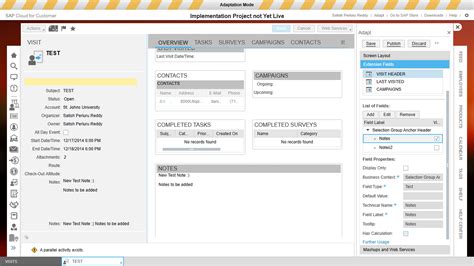 Adding Notes Feild From The Visit Screen To The Se Sap Community