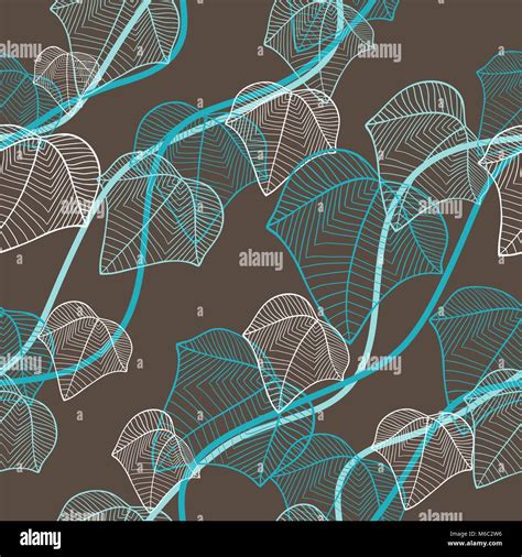 Vector Illustration Of Leaves Seamless Stylish Pattern Stock Vector