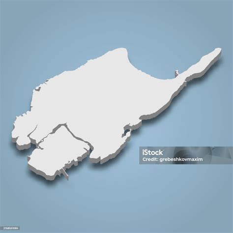 3d Isometric Map Of Mactan Is An Island In Philippines Stock