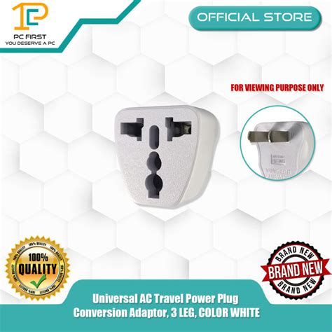 Universal Ac Travel Power Plug Conversion Adaptor 3 Leg Color White