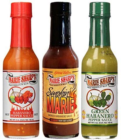 Marie Sharps Hot Smokin Marie And Green Habanero Pepper Sauce 5 Ounce