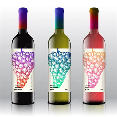 Premium Vector Premium Quality Red White And Pink Wine Labels Set On