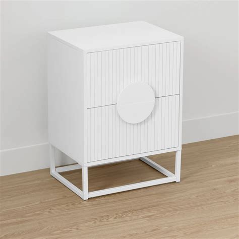 Stevie 2 Drawer Bedside Table White Kmart