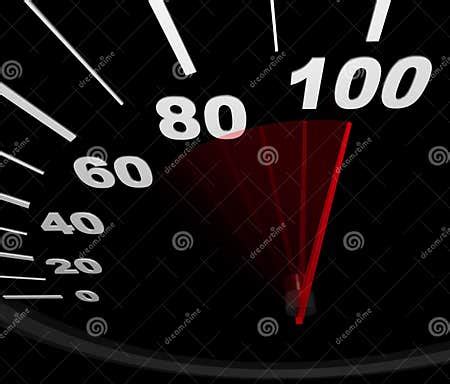 Speedometer Racing To 100 Mph Stock Illustration Illustration Of