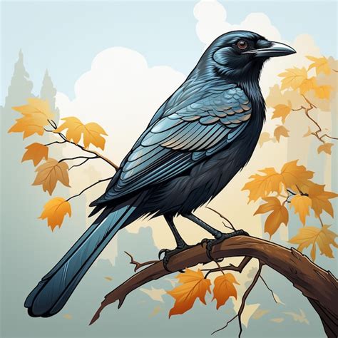 Premium Vector Crow Vector Bird Animal Wildlife Nature Isolated Raven
