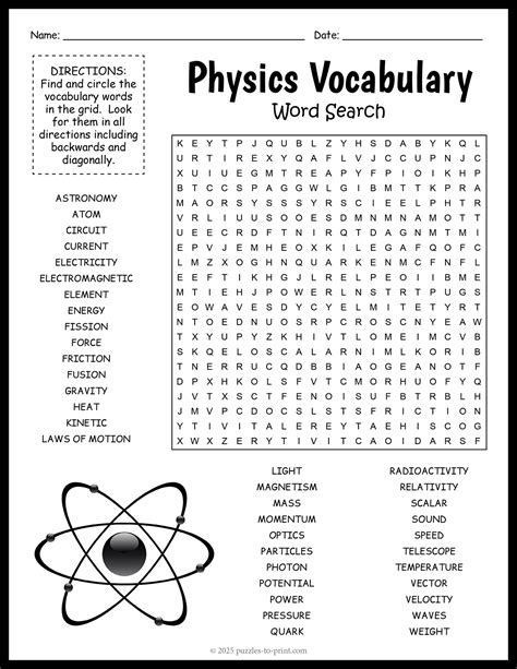 High School Physics Vocabulary