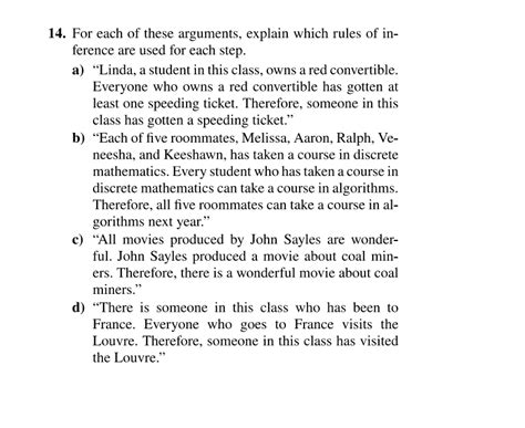 solved 14 for each of these arguments explain which rules