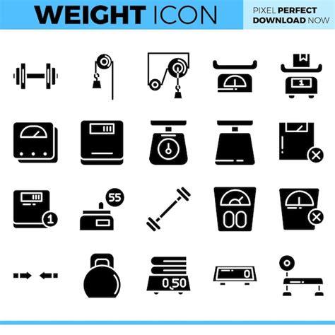 Premium Vector Vector Weight Icon Set