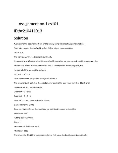 Assignment No 111 Summary Computer Science Assignment No Cs Idbc Solution A Encoding The