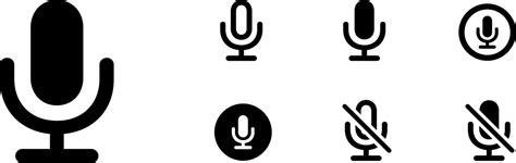 Microphone Muted And Unmuted Icon Set Classic Mic Shape Design Mute