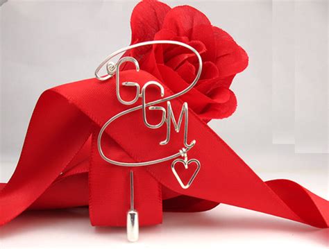 Wire Initial Scarf Lapel Stick Pin Personalized Name Jewelry Any