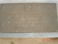 Oscar Albert Pittman Jr 1921 1959 Find A Grave Memorial