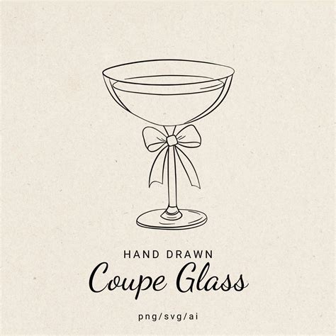 Hand Drawn Coupe Glass Illustration Champagne Coupe Glass Coupe Glass