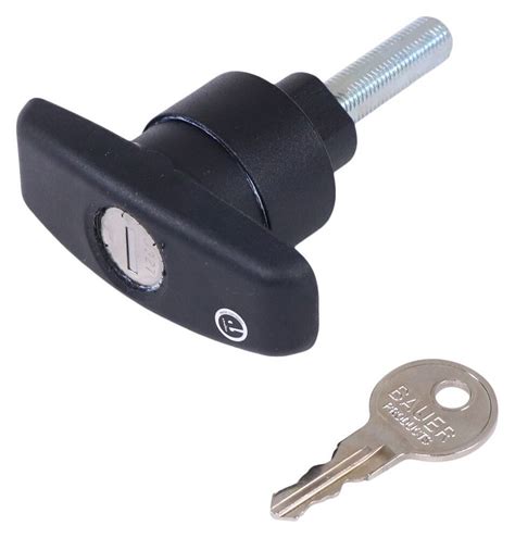 Bauer Products T Handle Lock For Truck Caps Clockwise Matte Black