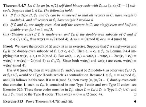 Solved Theorem 947 Let C Be An Nn2 Self Dual Binary