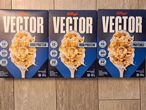 Best 3 Brand New Boxes Of Kelloggs Vector Cereal High Protein For Sale
