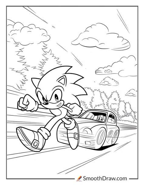 Sonic Car Coloring Pages Printable 2025