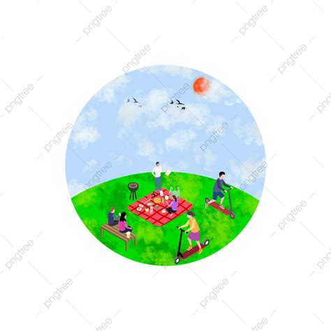 Spring Picnic Png Picture Spring Picnic Scene Picnic Play Get Together Png Image For Free