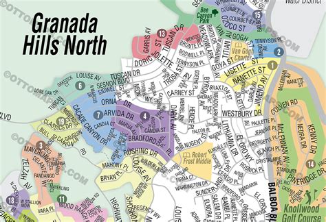 Granada Hills North Map Los Angeles Ca Files Pdf And Ai Editabl Otto Maps
