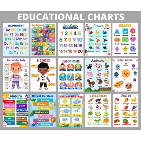 Educational Chart Laminated Wall Charts For Homeschooling Educational