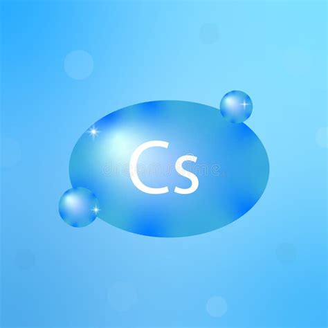 Icon With Blue Chemical Element Cs Education Concept Vector