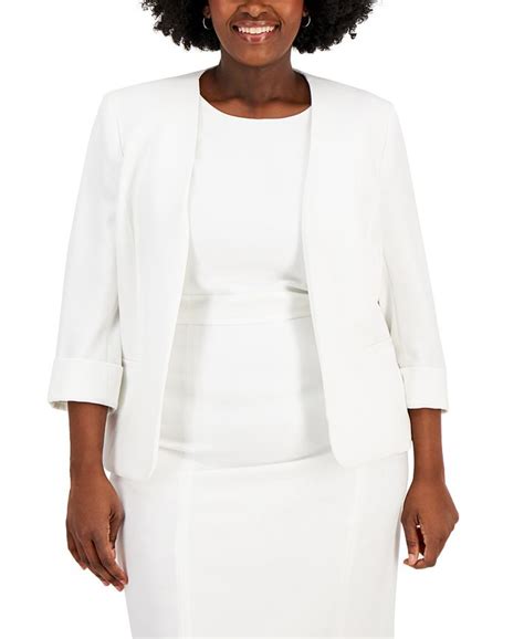 Kasper Plus Size Open Front Jacket Macys