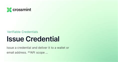 Issue Credential Crossmint Docs
